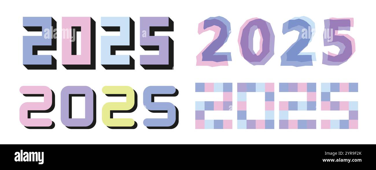 Unique retro 2025 number design Stock Vector Image & Art - Alamy