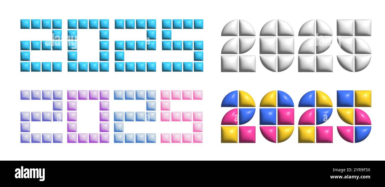 3d retro 2025 number design Stock Vector Image & Art - Alamy