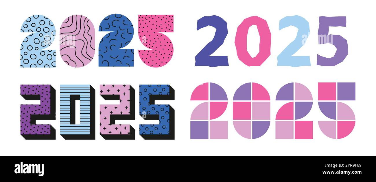 Unique retro 2025 number design Stock Vector Image & Art - Alamy