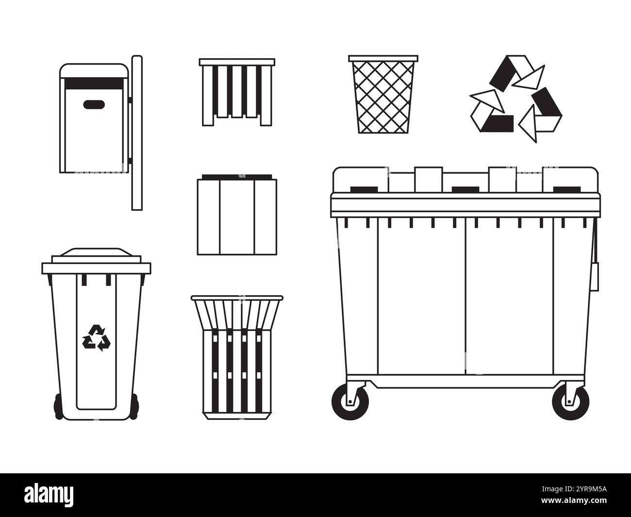 Trash litter plastic containers pollution Stock Vector Images - Alamy