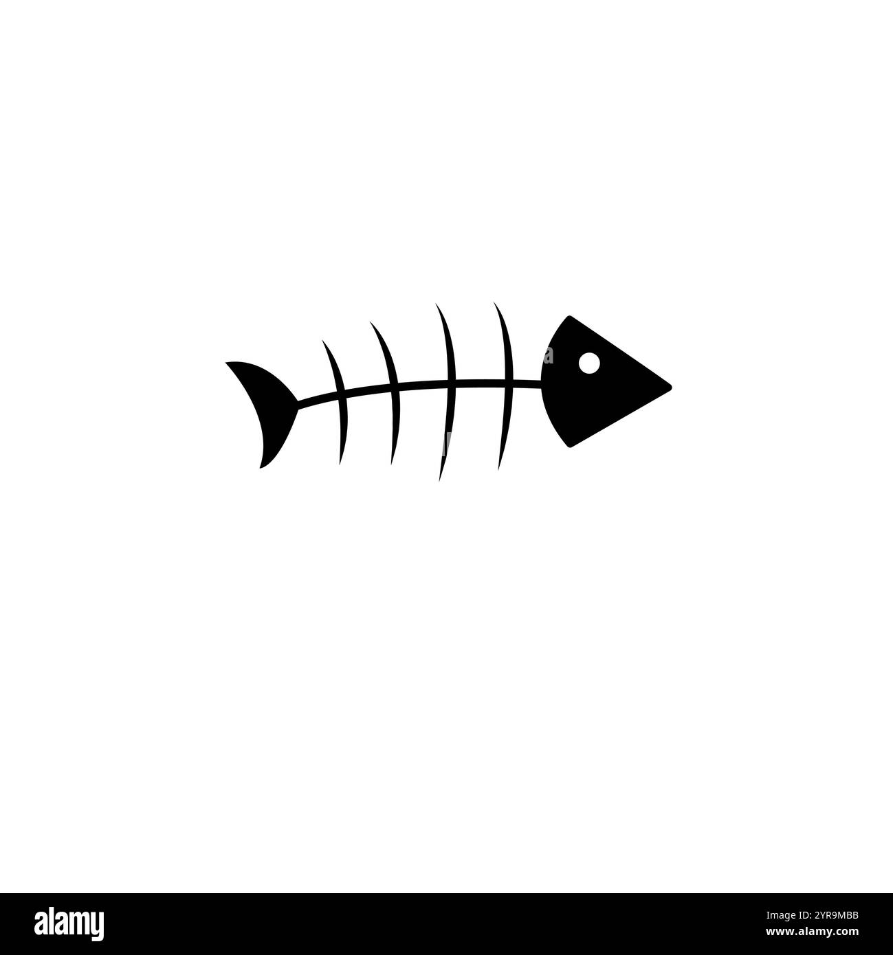 Fish Bone Skeleton Solid Flat Vector Icon Isolated on White Background ...