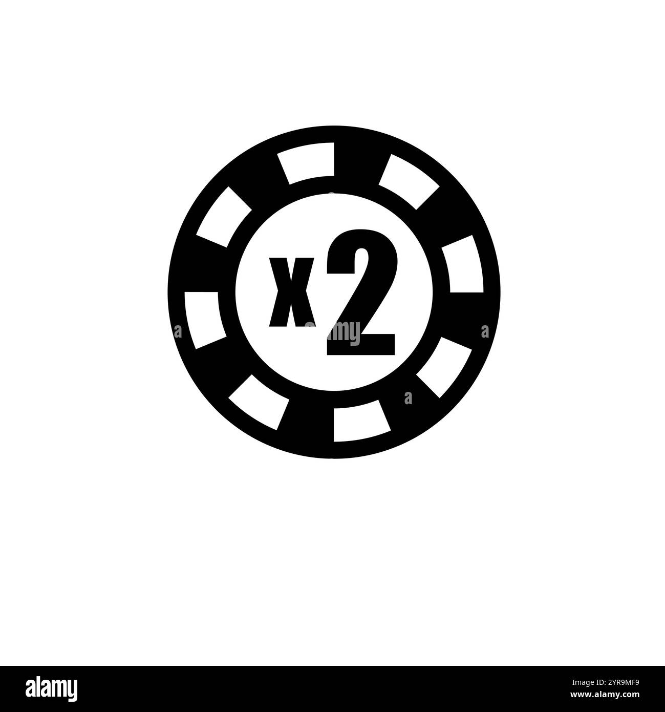 Casino chip concept icon vector Black and White Stock Photos & Images ...