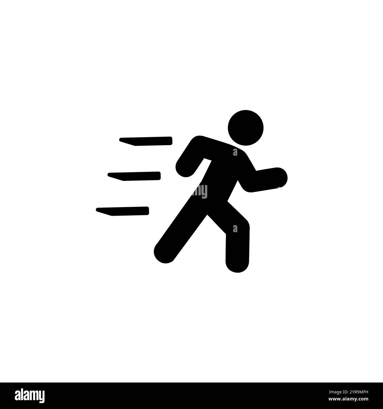 Fast walking man isolated Black and White Stock Photos & Images - Alamy
