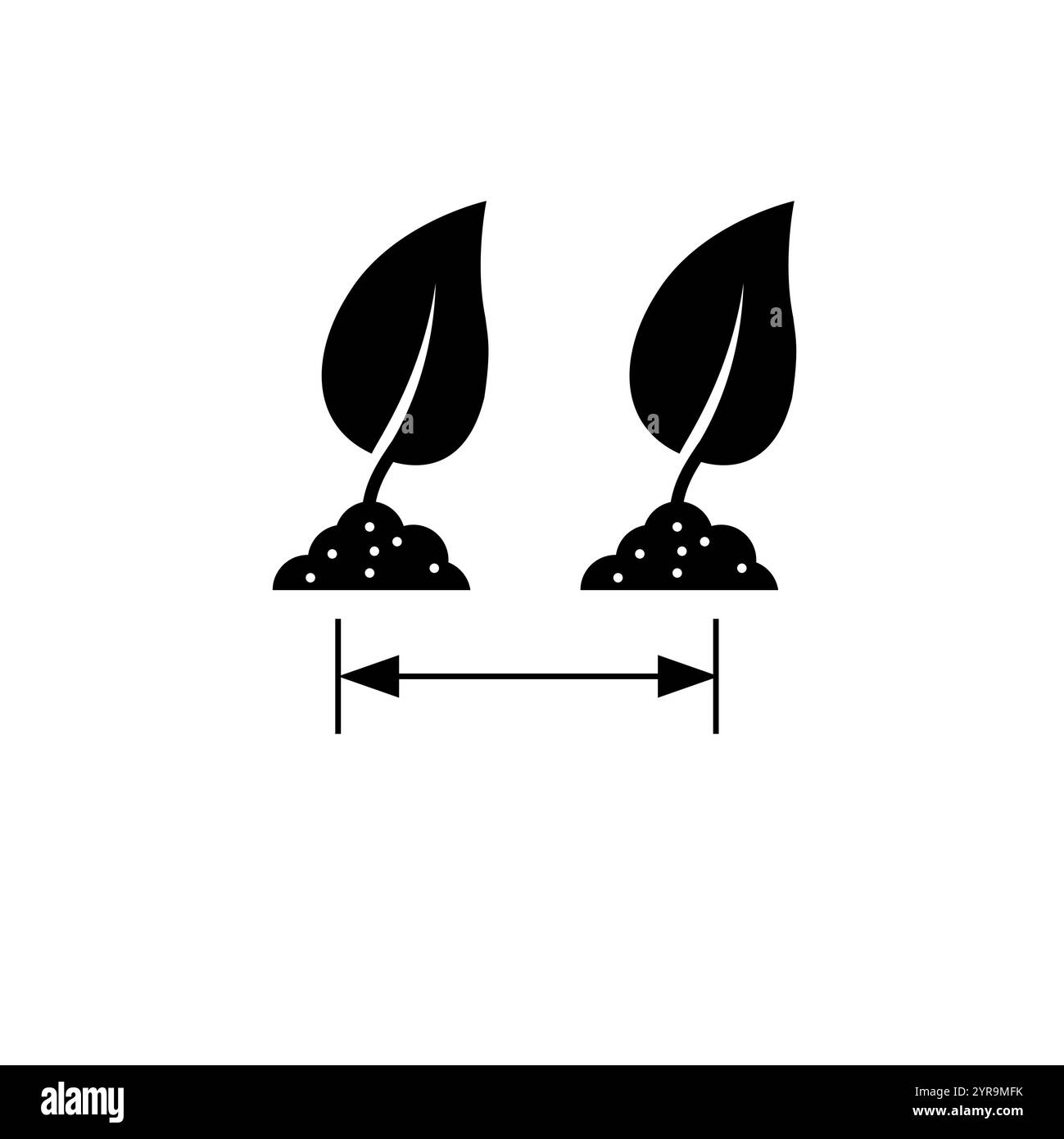 Proper Planting. Spacing Between Plants Solid Flat Vector Icon Isolated ...