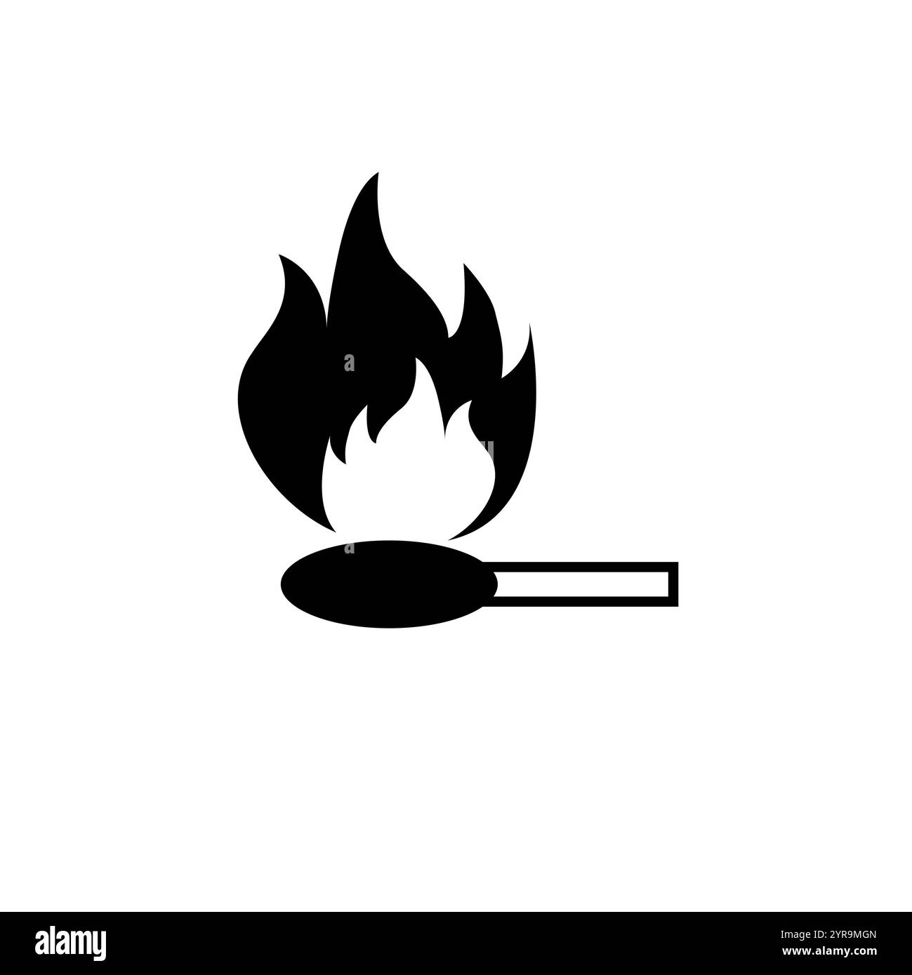 Gas Flame, Fire Burner Solid Flat Vector Icon Isolated on White ...