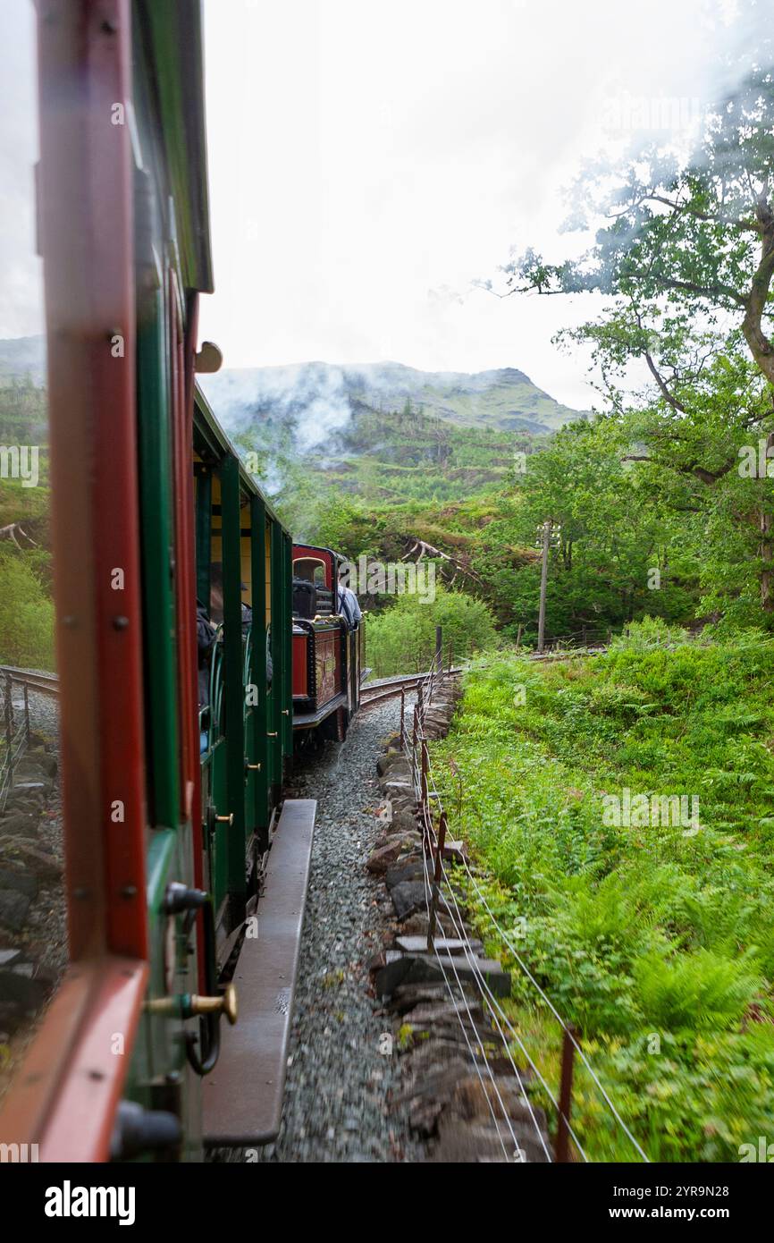 On board a train on the Ffestiniog Railway, being hauled by 'David ...