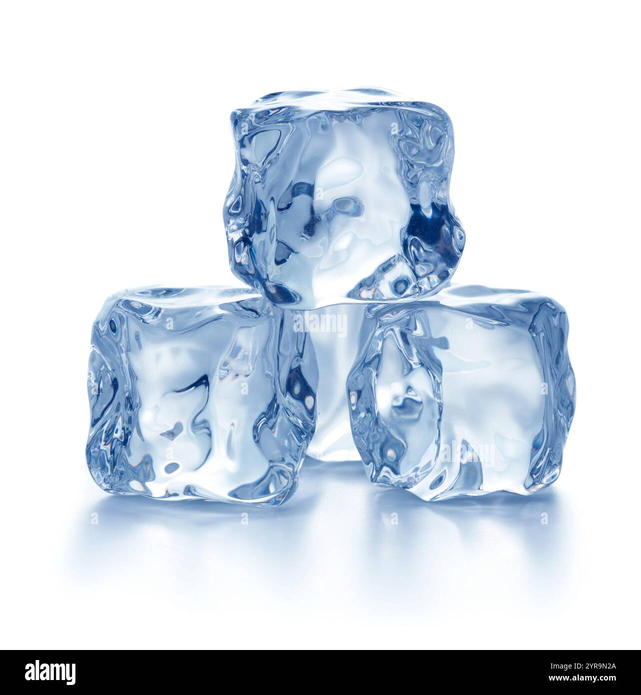Three ice cubes isolated on white background Stock Photo - Alamy