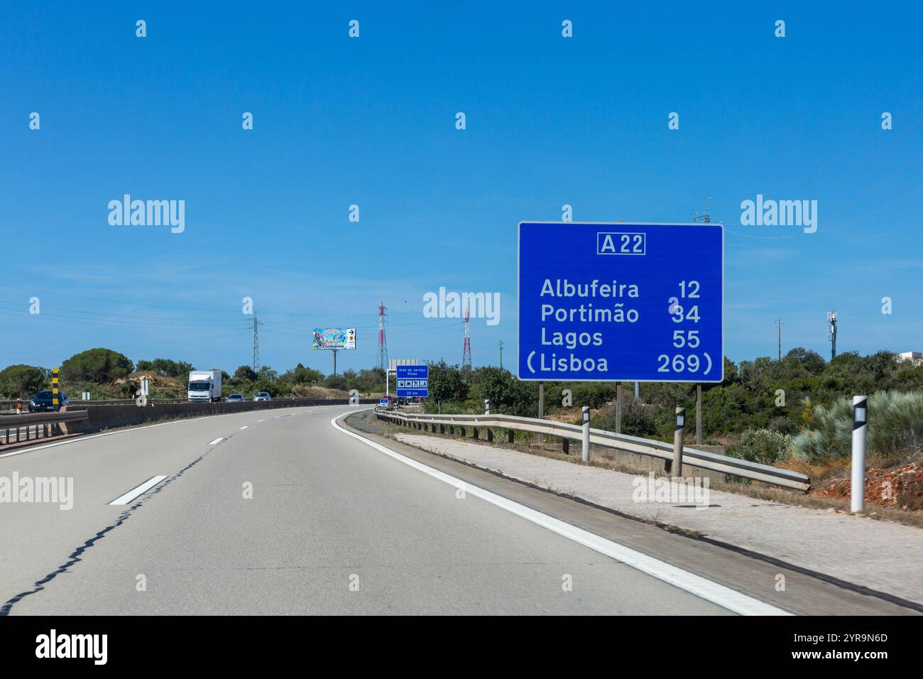 Road and Motorway signs in Portugal Stock Photo - Alamy