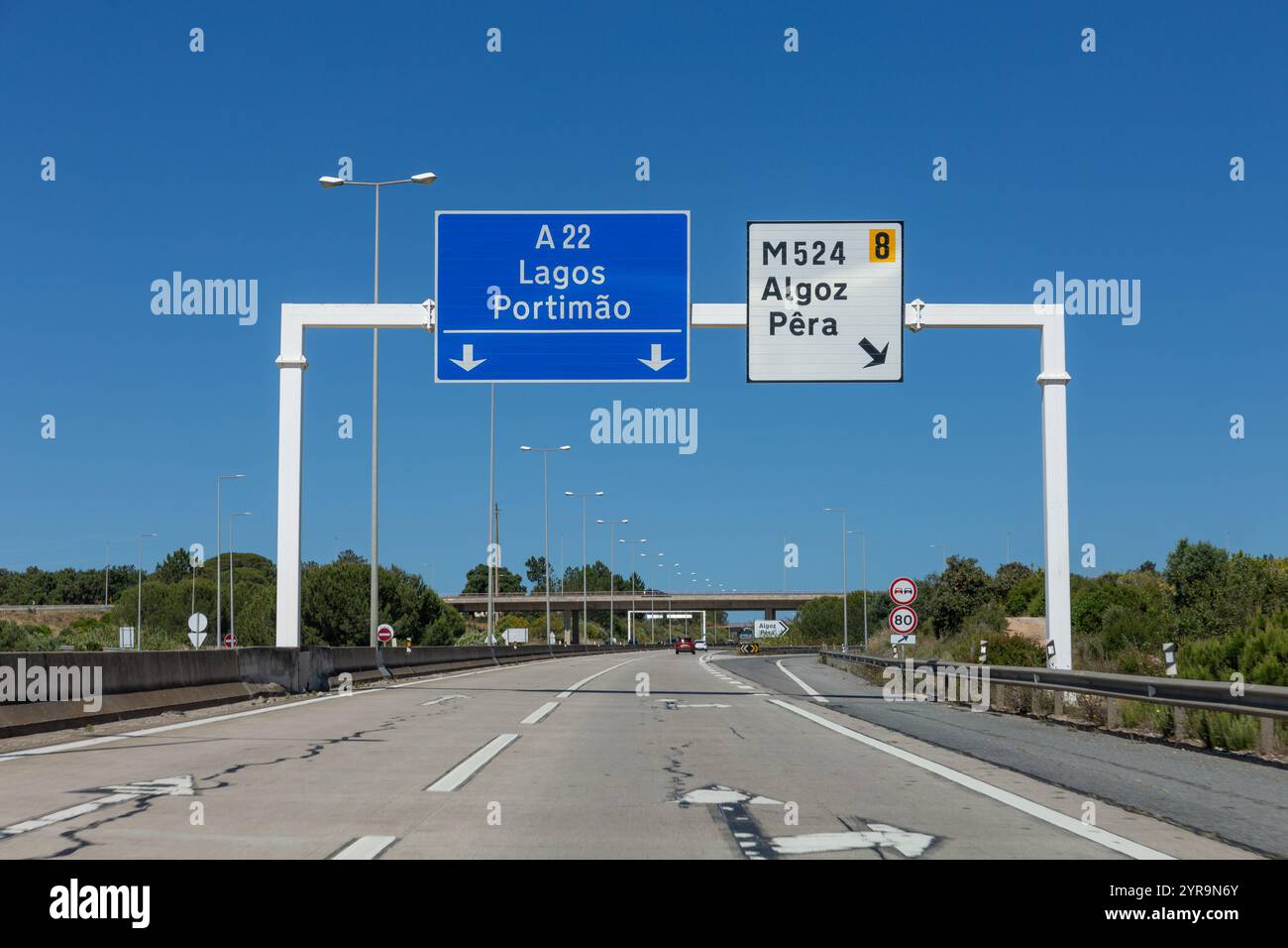 Road and Motorway signs in Portugal Stock Photo - Alamy