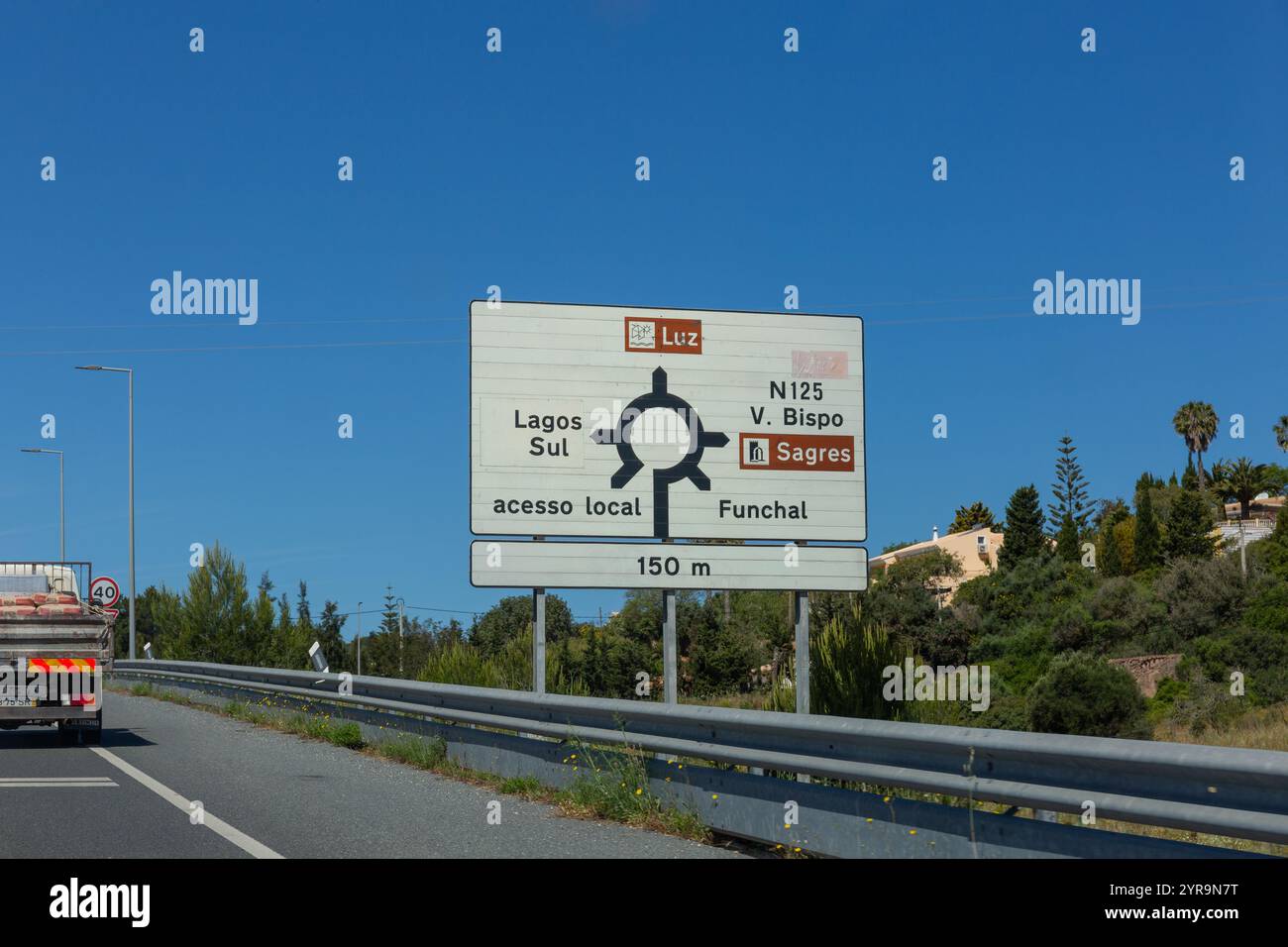 Road and Motorway signs in Portugal Stock Photo - Alamy