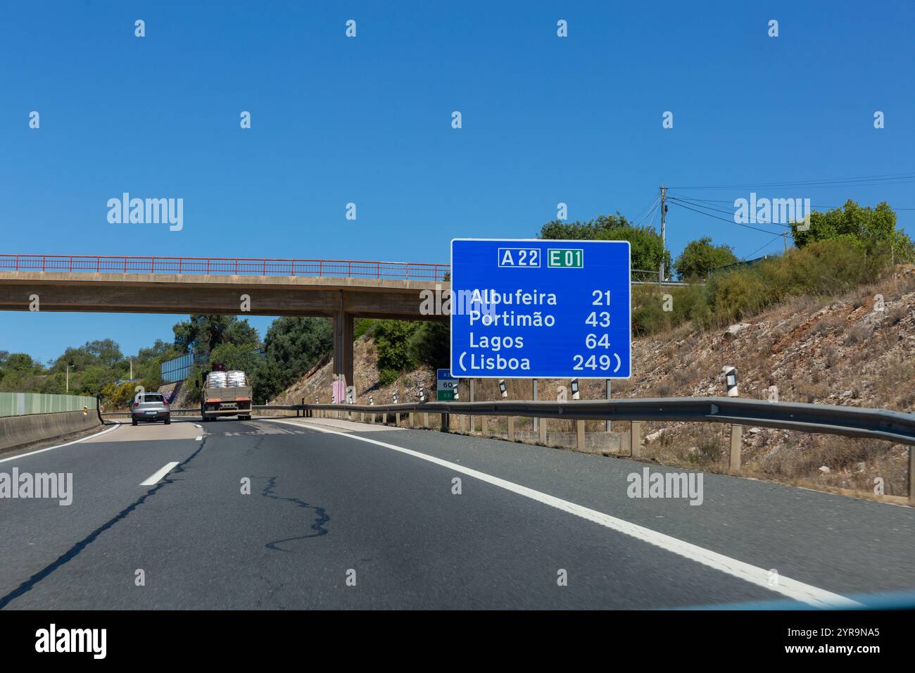 Road and Motorway signs in Portugal Stock Photo - Alamy