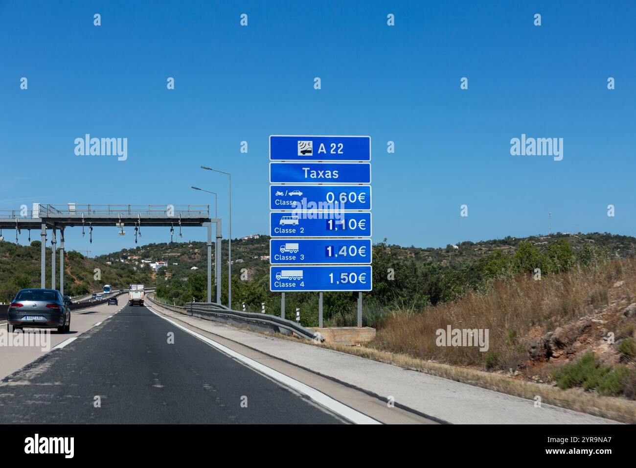 Road and Motorway signs in Portugal Stock Photo - Alamy