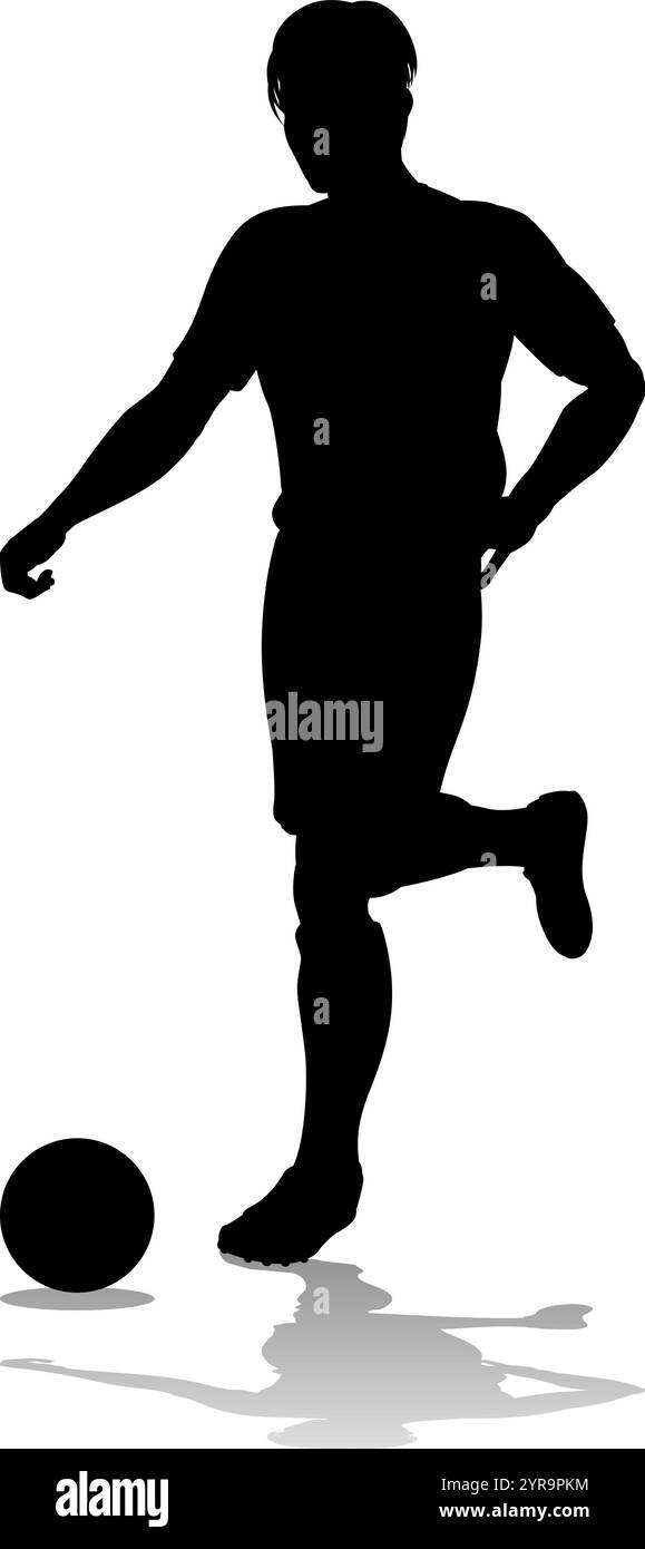 Soccer Football Player Male Silhouette Man Stock Vector Image & Art - Alamy
