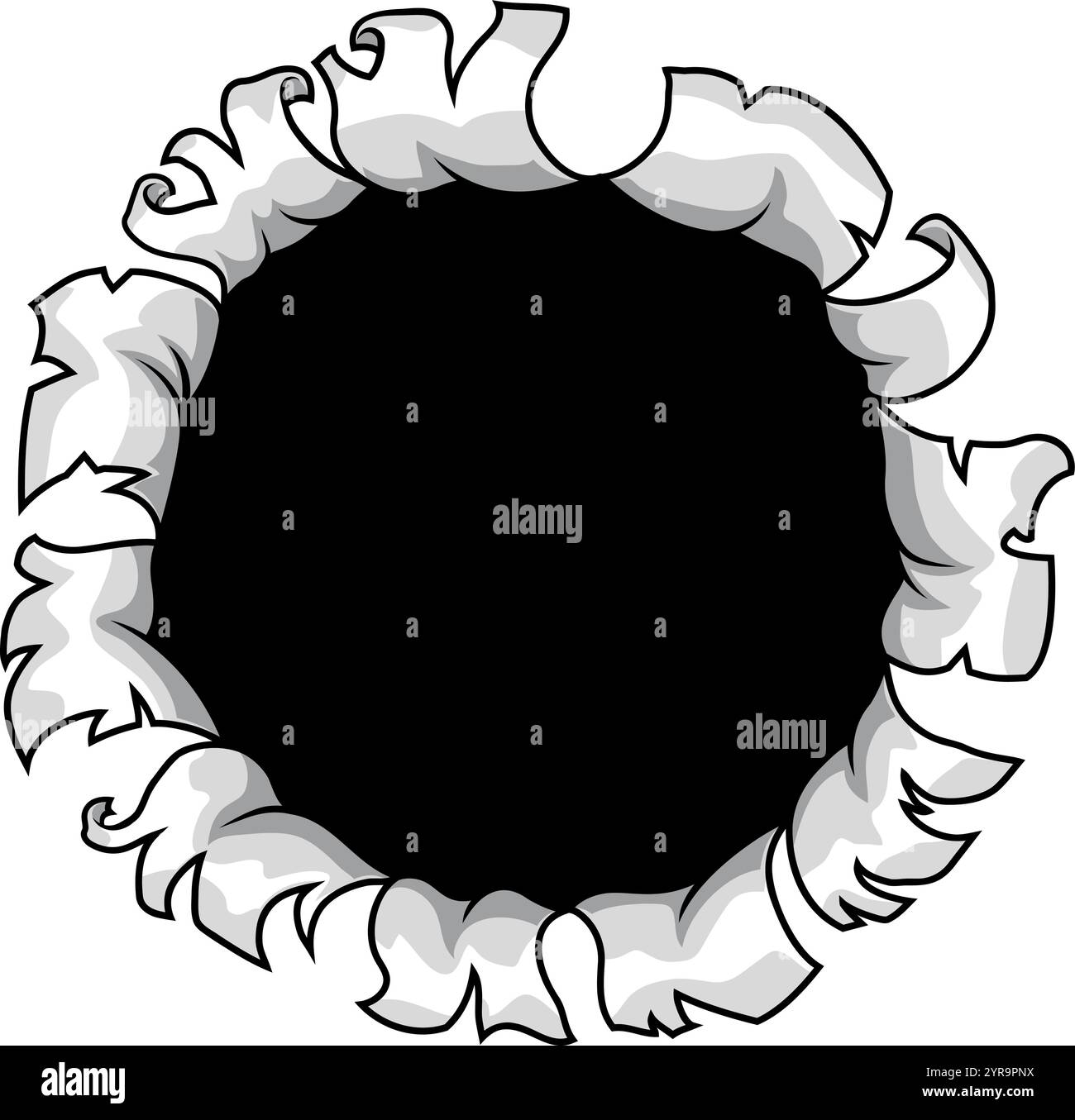 Bullet Hole Metal Paper Rip Gun Shot Through Wall Stock Vector Image ...