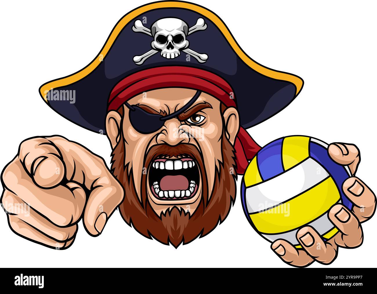 Pirate Volleyball Ball Sports Team Mascot Man Stock Vector Image & Art ...