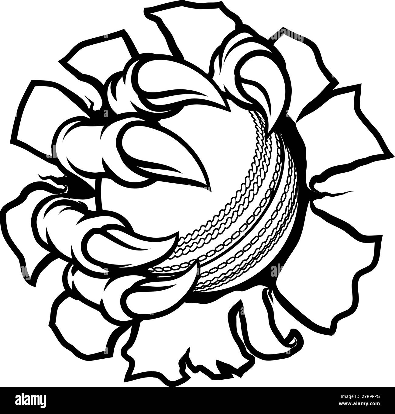 Cricket Ball Claw Cartoon Monster Animal Hand Stock Vector Image & Art ...