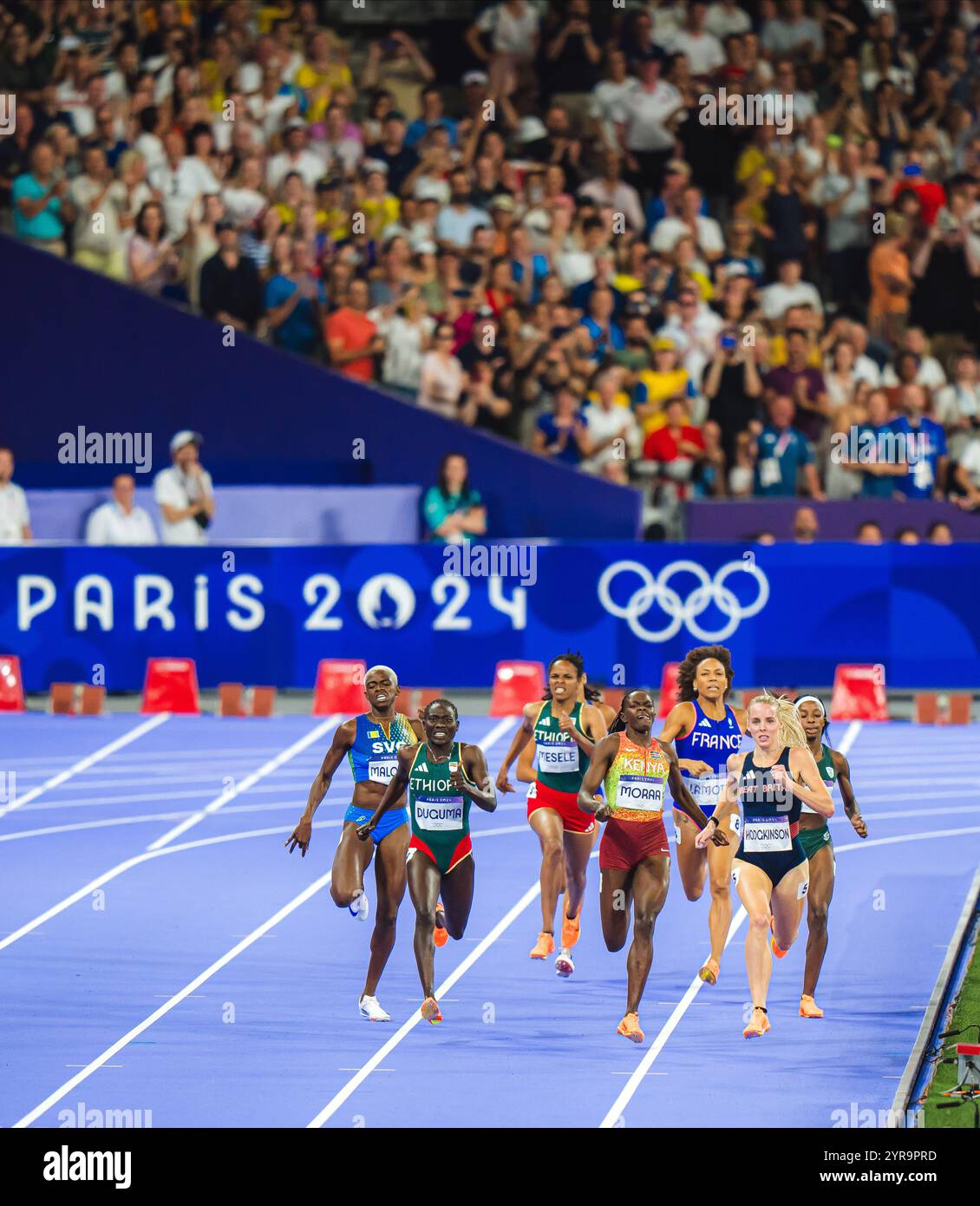 Keely Hodgkinson winning in the 800 meters at the Paris 2024 Olympic ...