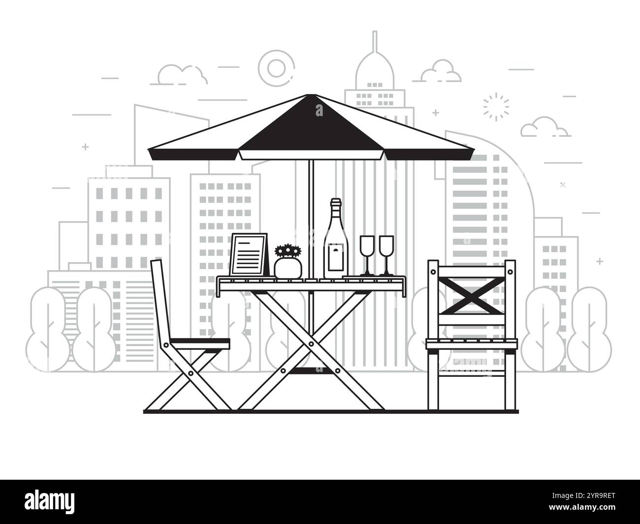 Summer terrace restaurant on Cut Out Stock Images & Pictures - Alamy