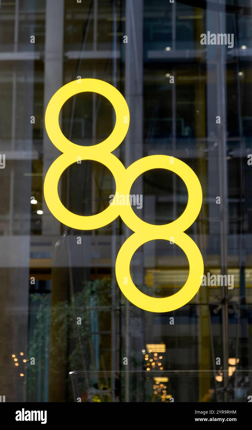 Number 88 Wood Street Rogers Stirk Harbour & Partners building entrance in the City of London ...