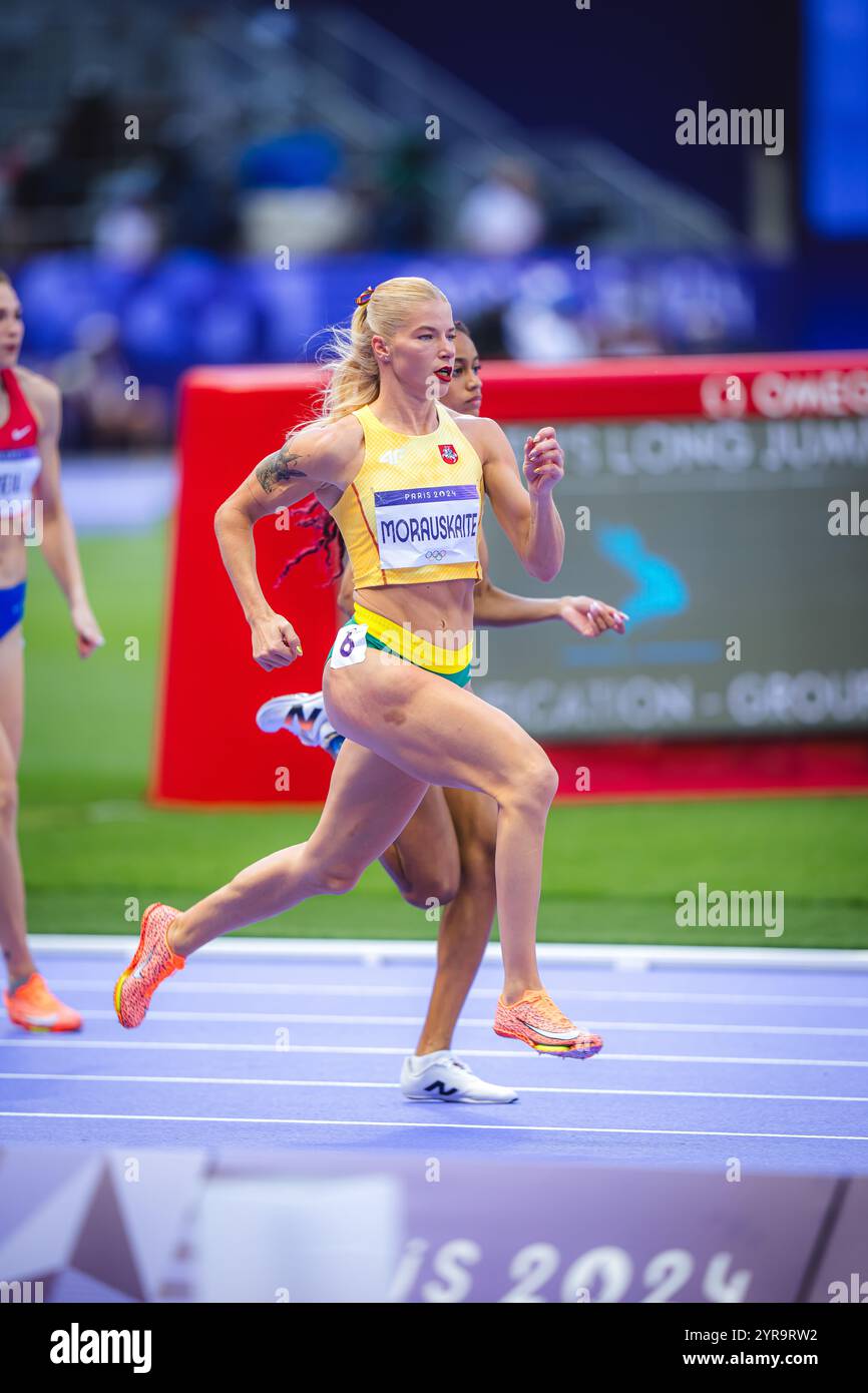 Modesta Justė Morauskaitė participating in the 400 meters at the Paris ...