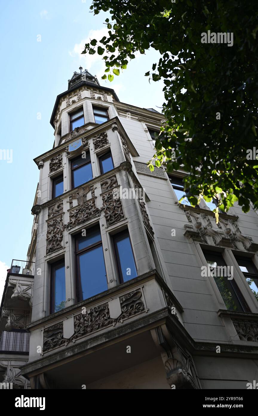 The house in Wiesbaden (Germany). A summer morning view of a ...