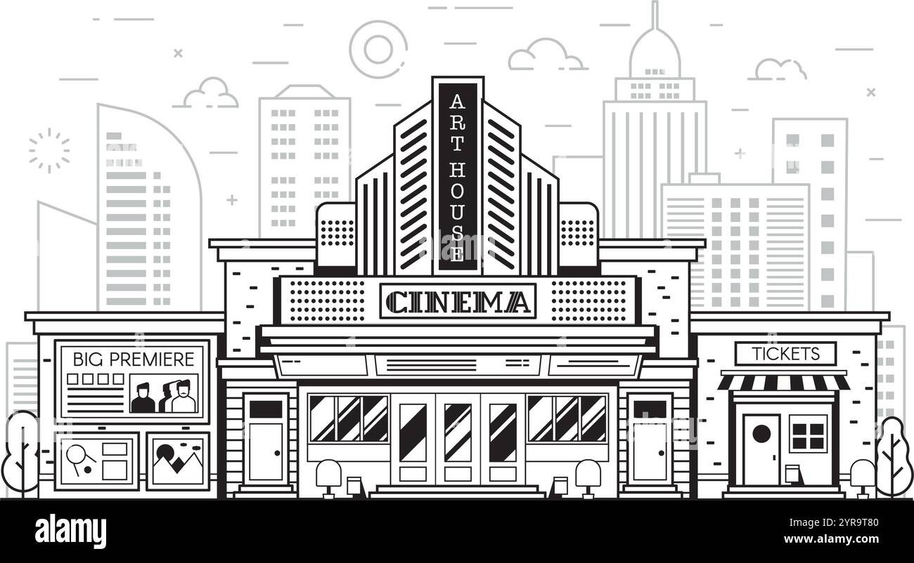 Movie theater building Cut Out Stock Images & Pictures - Alamy