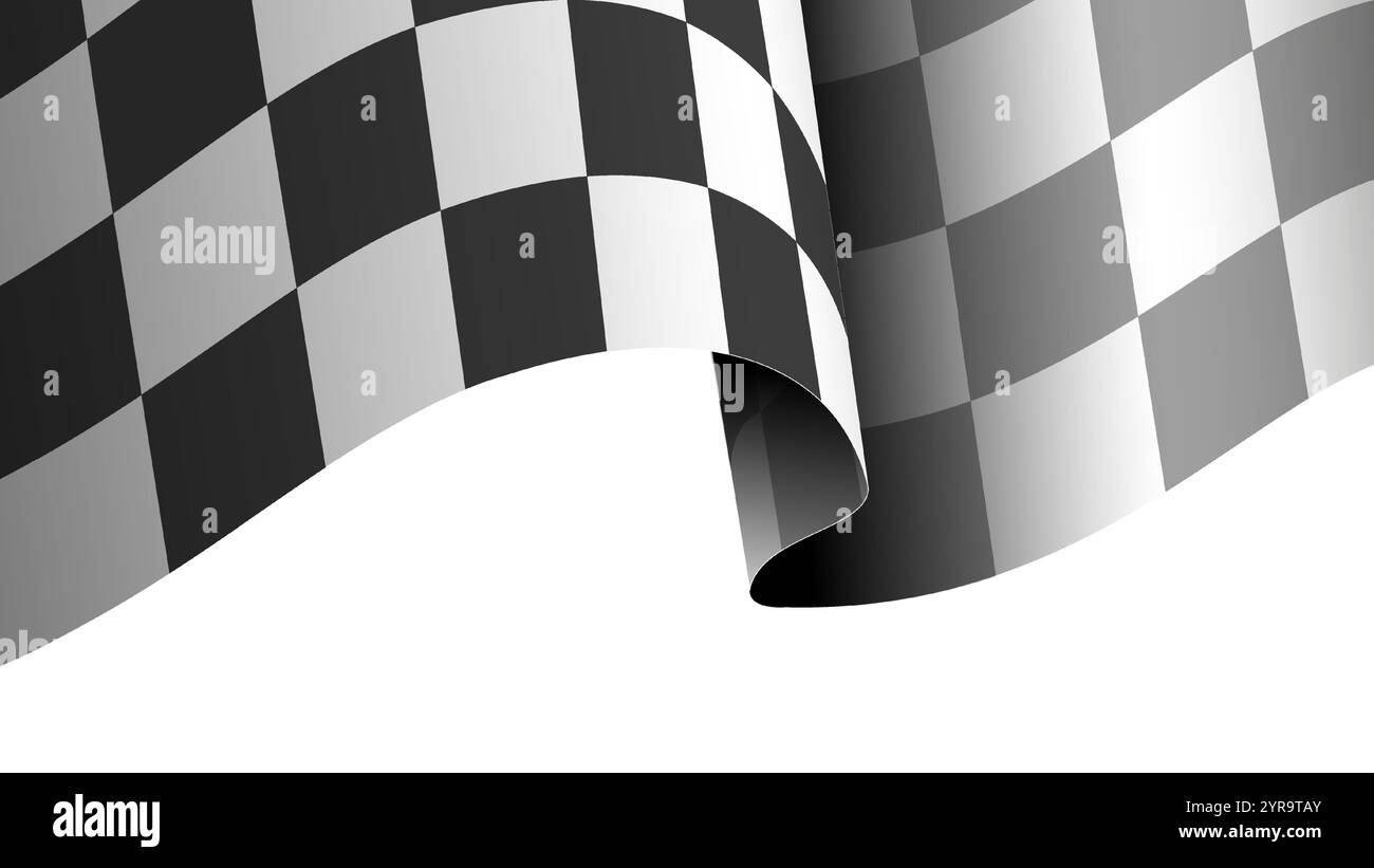 Checkered realistic flag. Crossed finish or starting line. Racing championship. Rally and ...