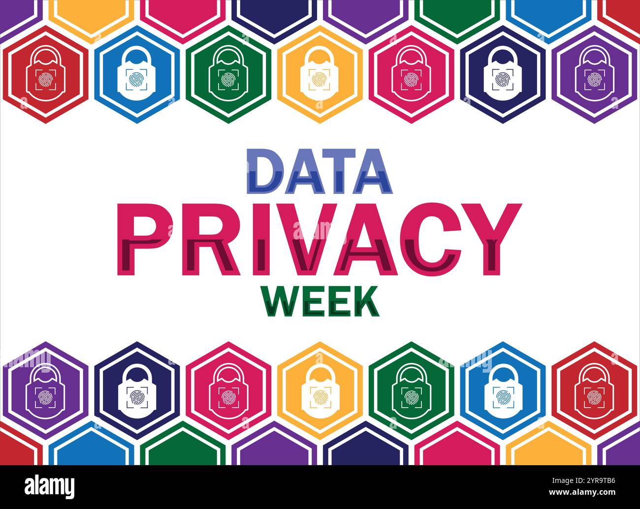 Data Privacy Week wallpaper with shapes and typography, banner, card ...