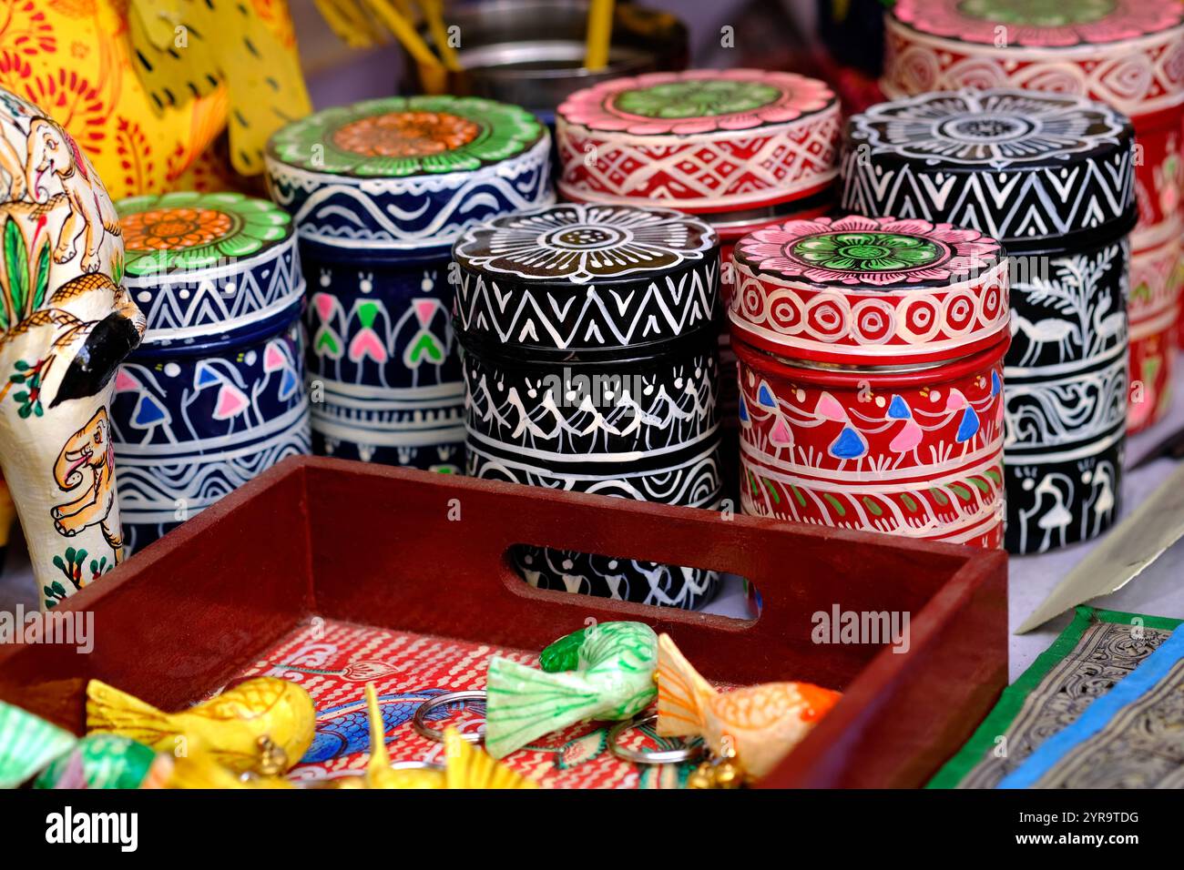 Colorful works of handicraft, home decor items for sale during ...