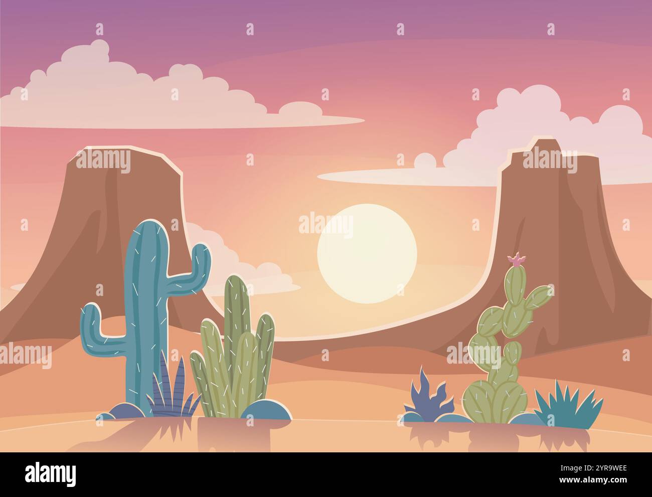 Hill and sky bloom Stock Vector Images - Alamy