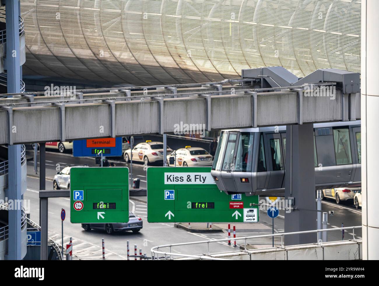 Düsseldorf Airport, terminal building, Skytrain, connects the airport ...