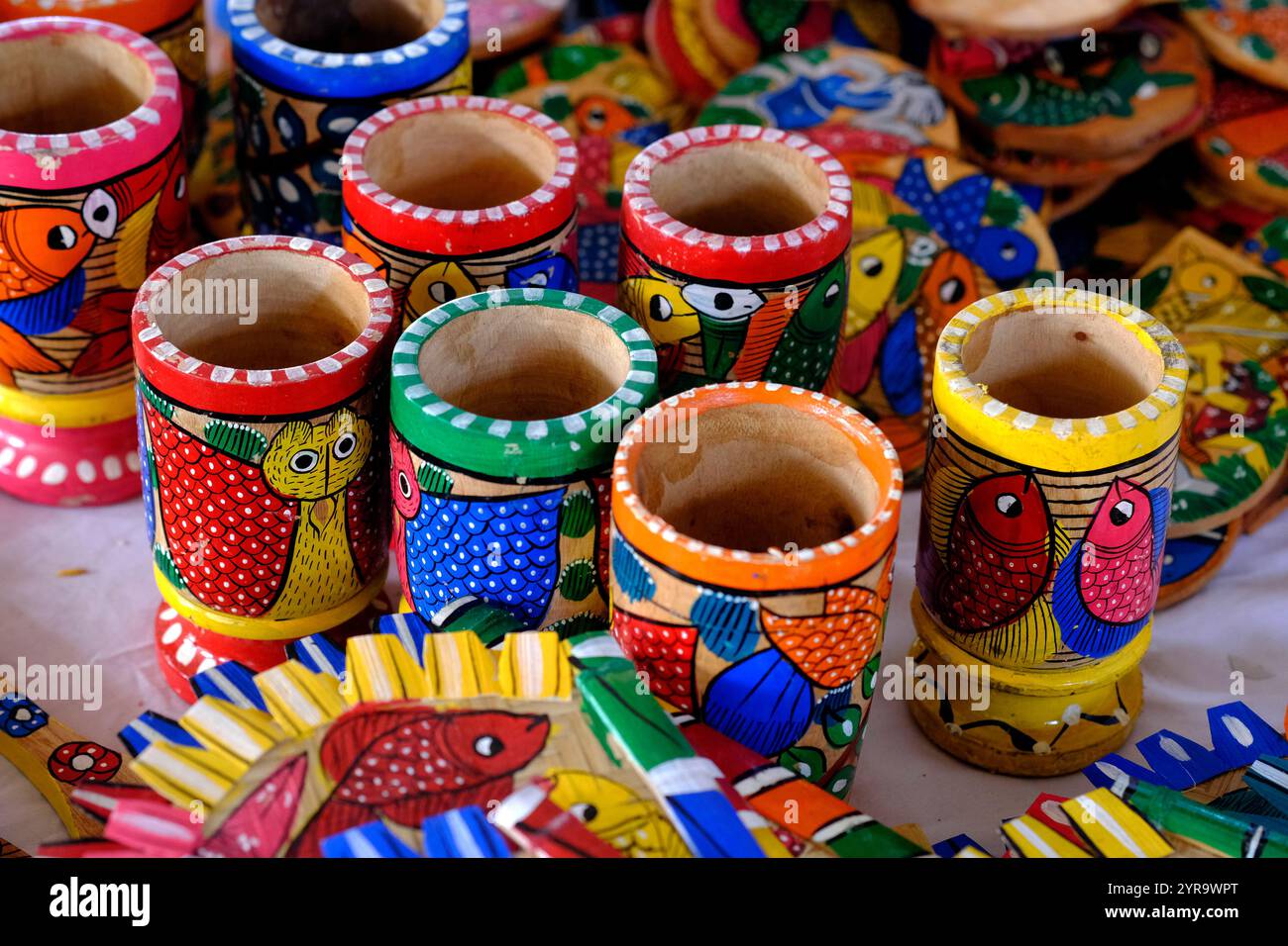 Colorful works of handicraft, home decor items for sale during ...