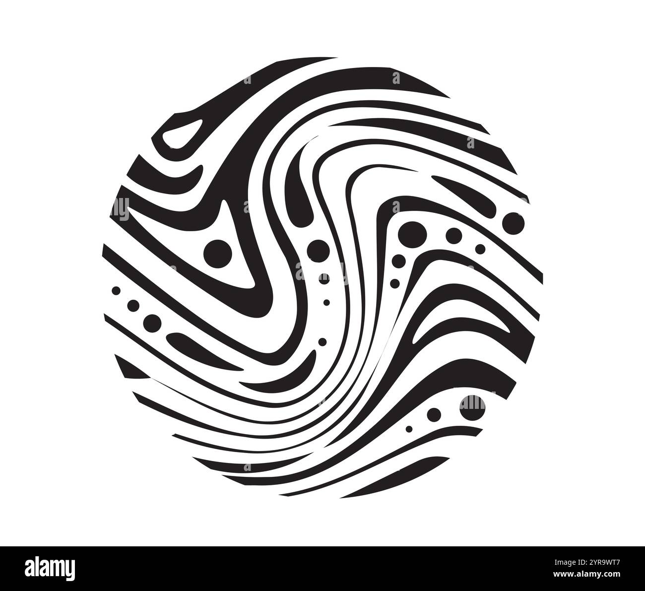 Psychedelic trippy figures. Abstract minimalistic creativity and art. Dynamic composition ...