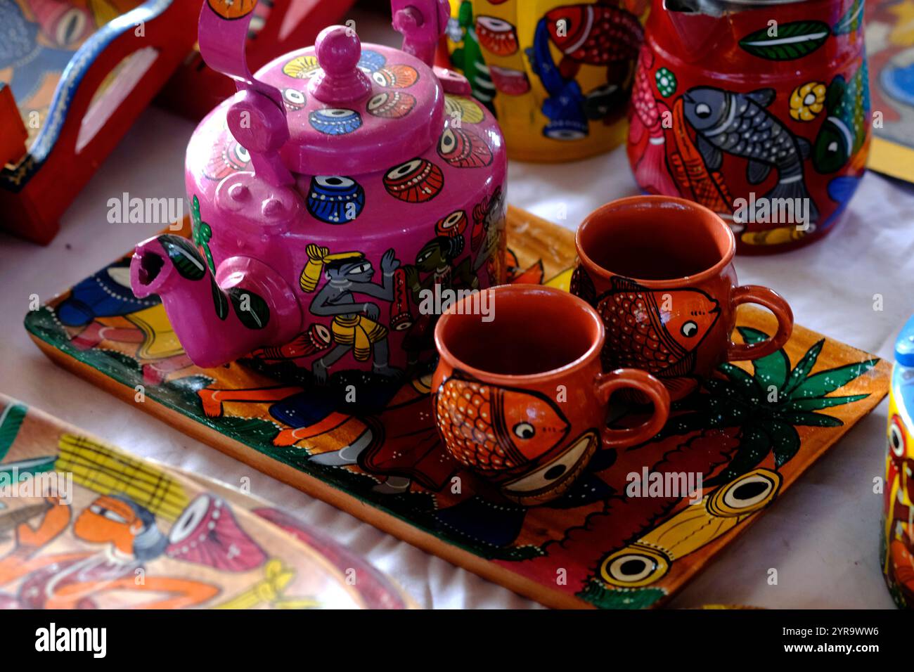 Colorful works of handicraft, home decor items for sale during ...