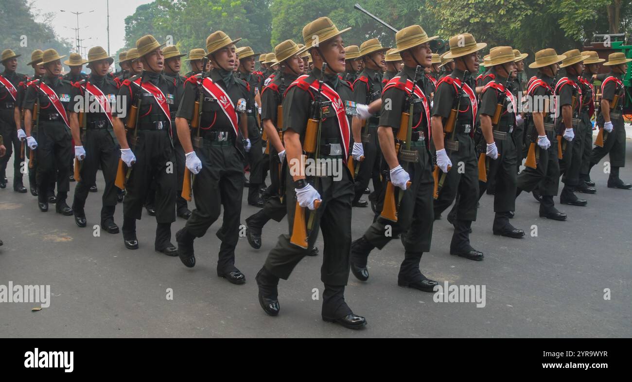 Kolkata, India, January 24, 2024: Indian Army Parade Contingent dress ...