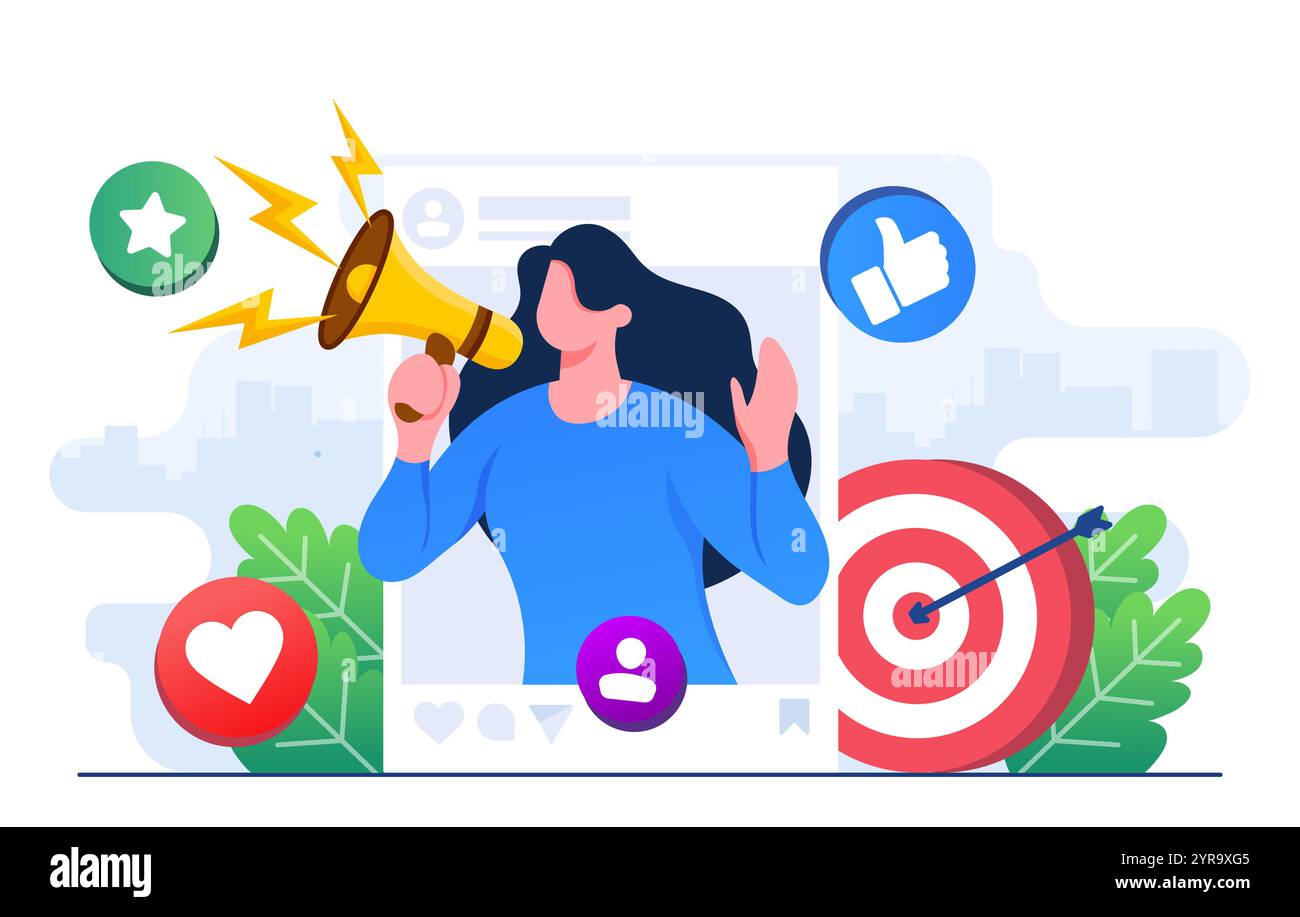 Digital marketing promotion woman Stock Vector Images - Alamy