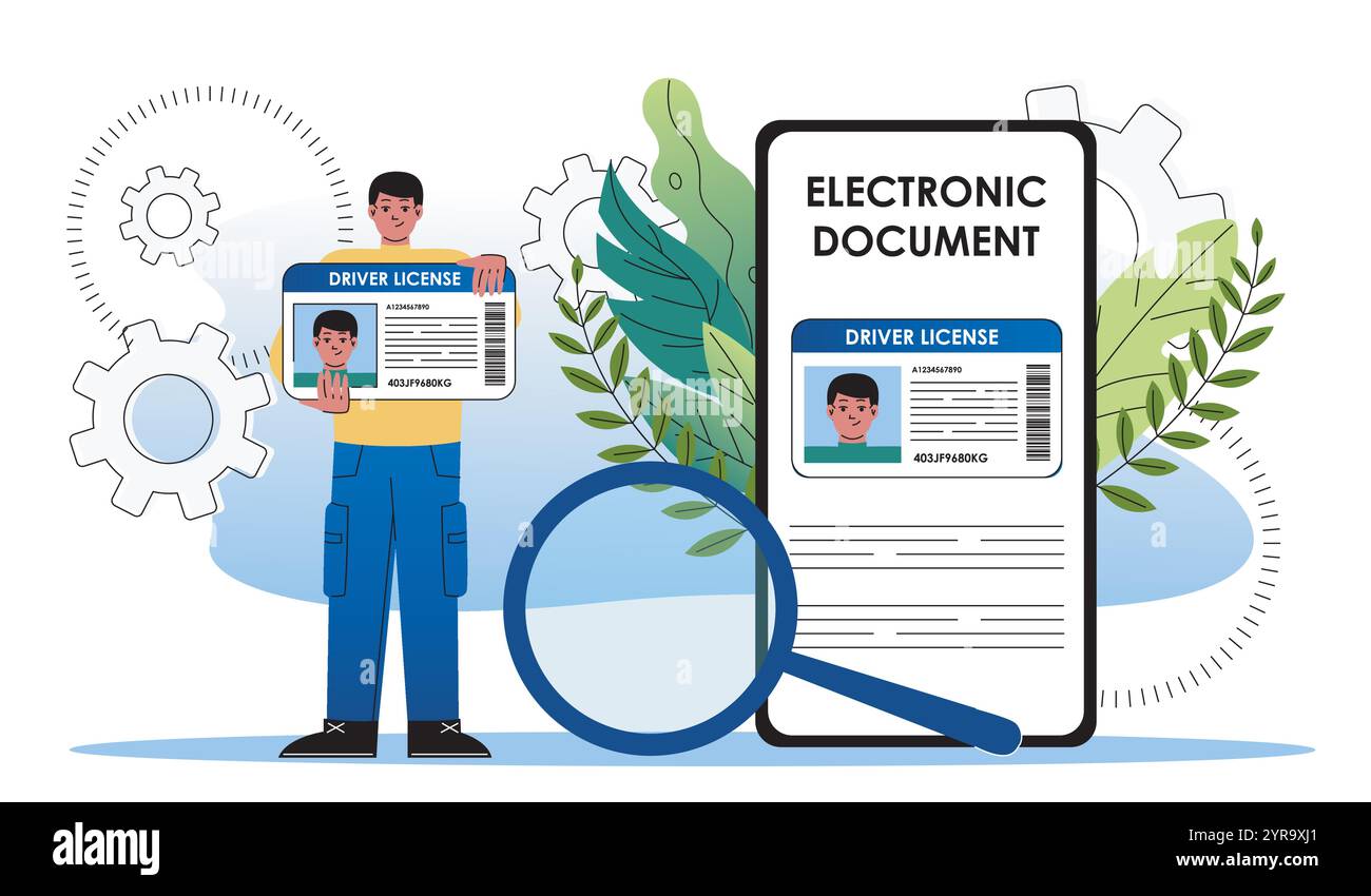 Man with driver license. Young guy with permission to drive. Document ...