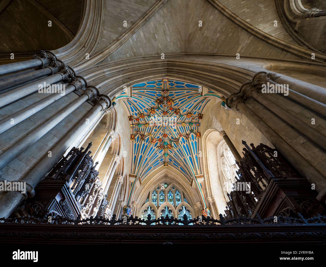 Blue pseudo Fan Vault of the SE Chapel of the Retrochoir, Winchester ...