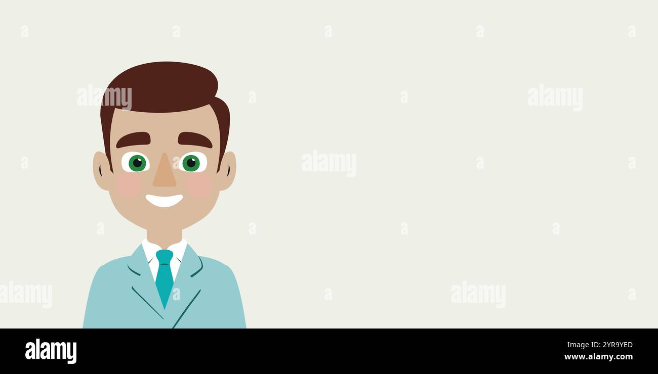 Avatar of doctor. Man is isolated against a light background with blank ...