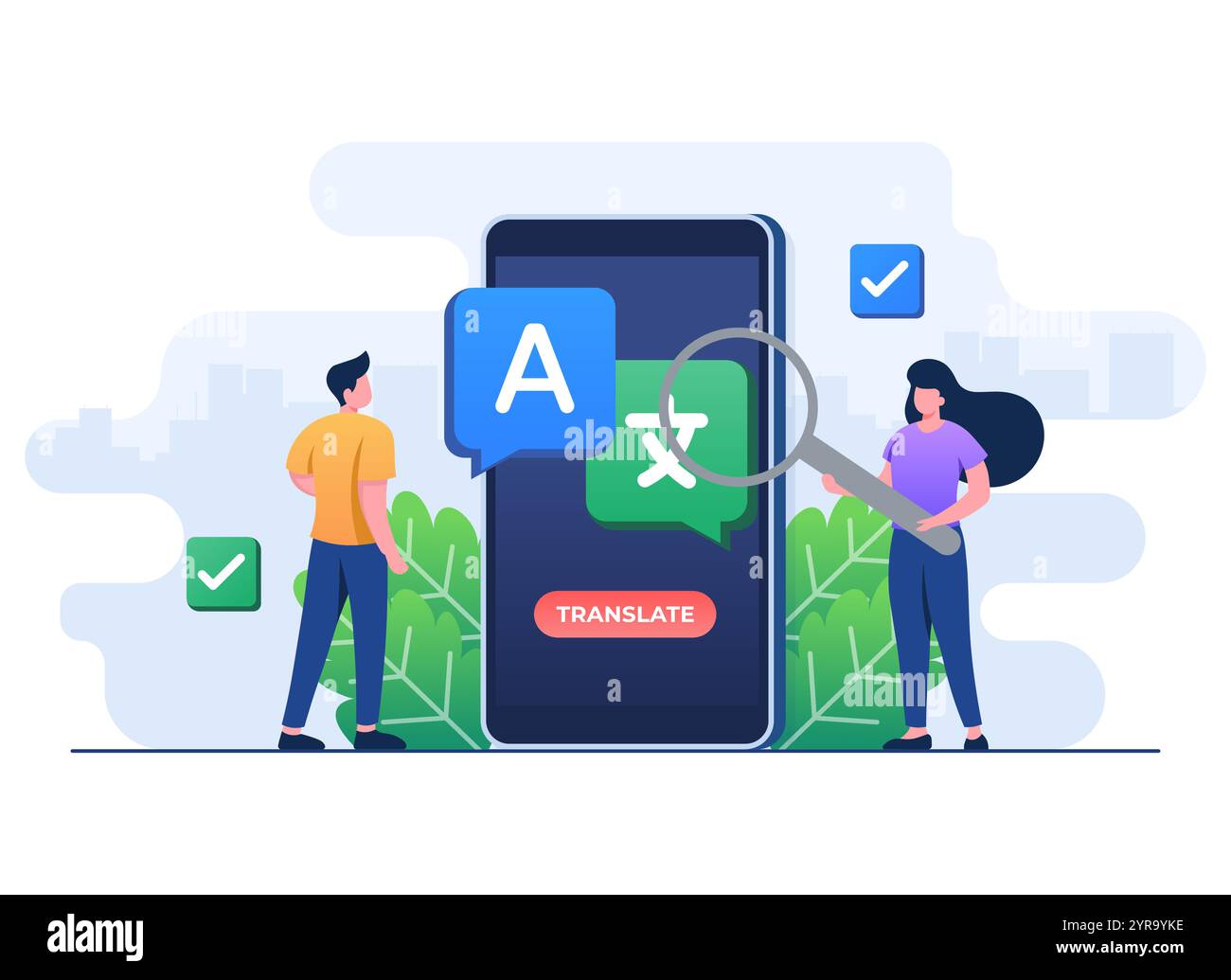 Translation concept flat illustration vector template, Translate ...