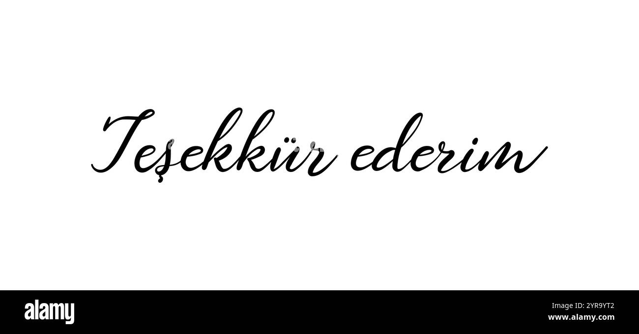 Tesekkur ederim card. Hand drawn thank you quote in Turkish. Modern ...