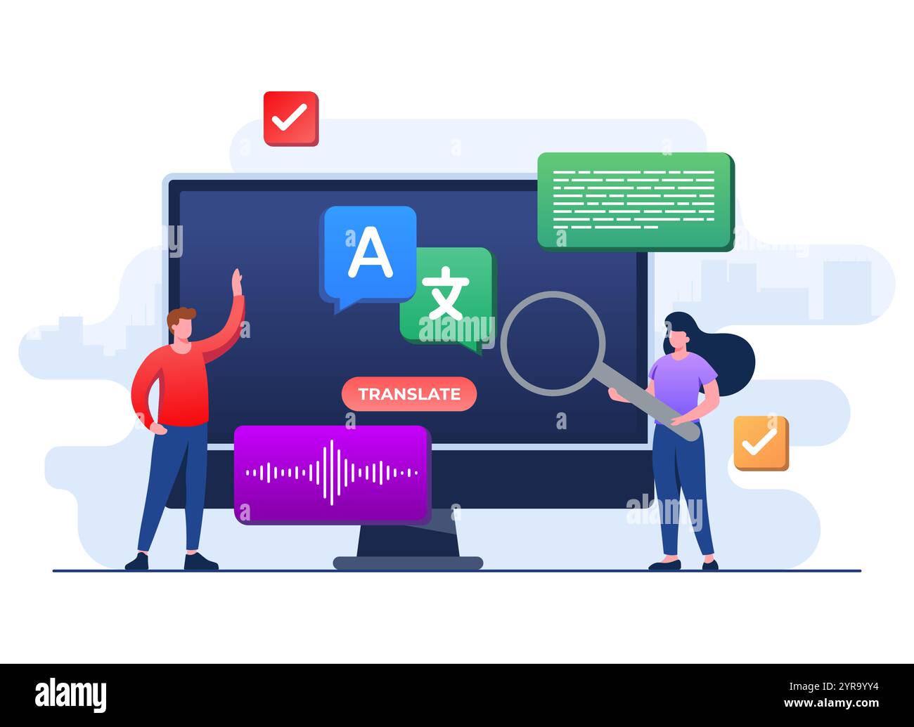 Translation concept flat illustration vector template, Translate ...