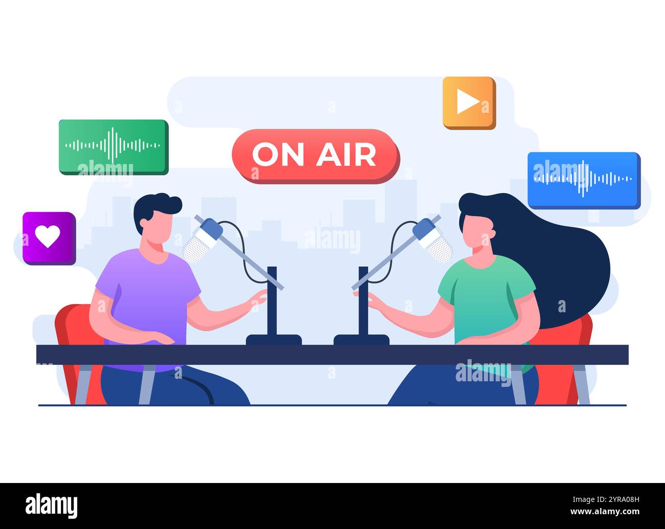 Interviewing guest Stock Vector Images - Alamy