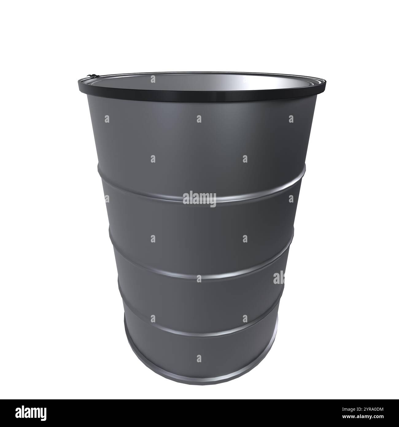 The cylindrical metal container is designed with a smooth surface and a ...