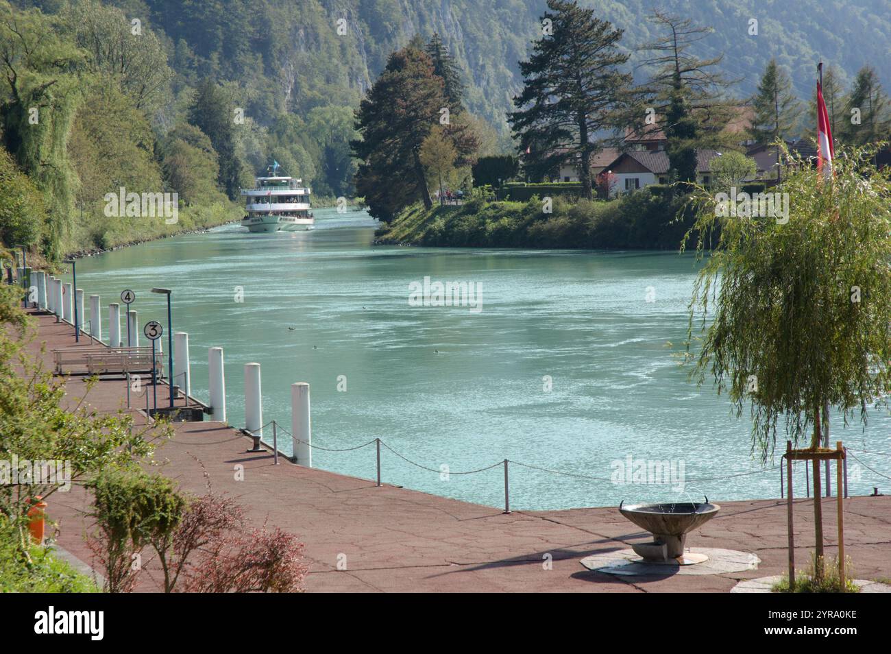 Cruise ship Berner Oberland on Aare River, Interlaken, Switzerland ...
