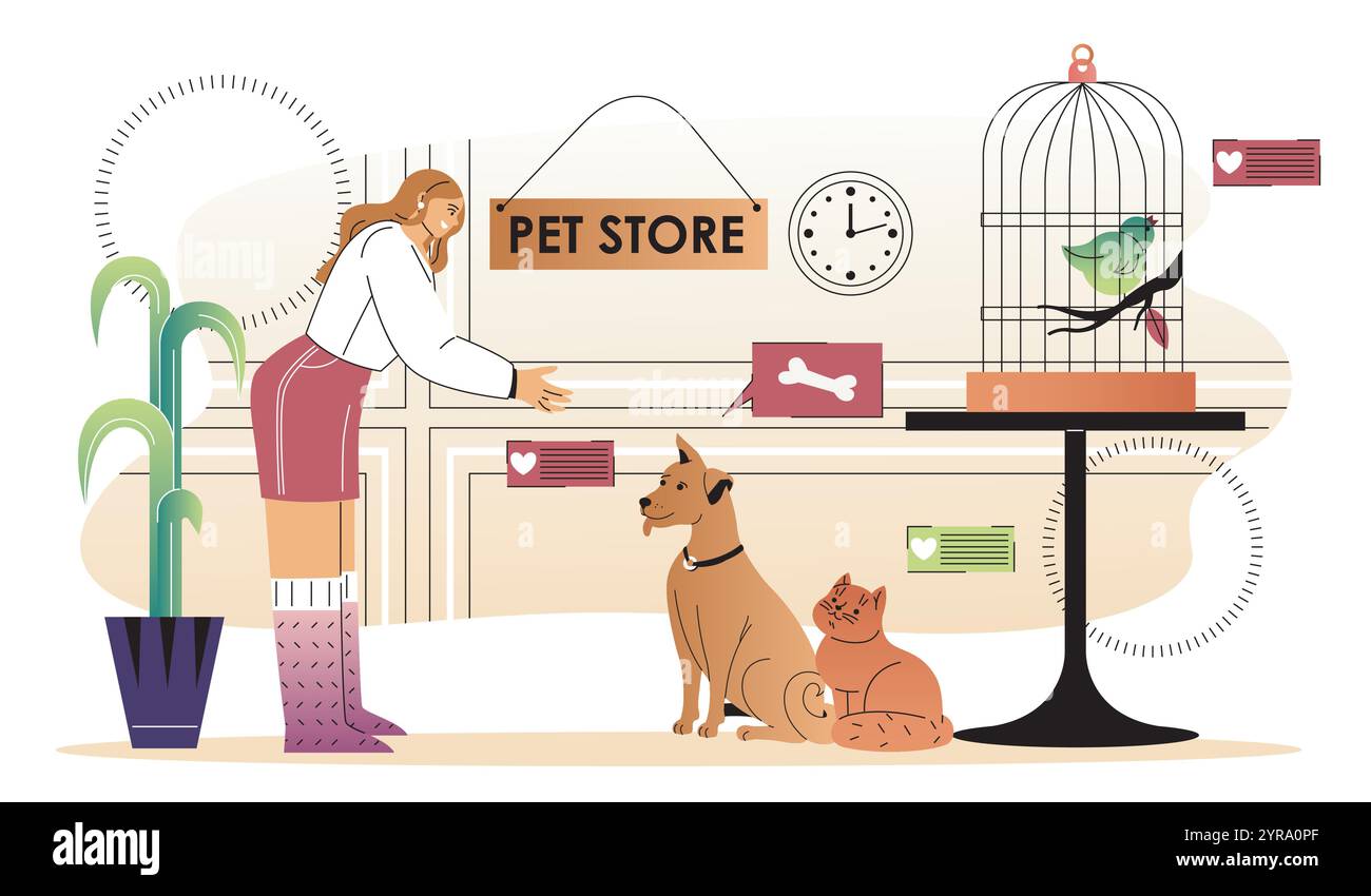 Pet store interior Stock Vector Images - Alamy