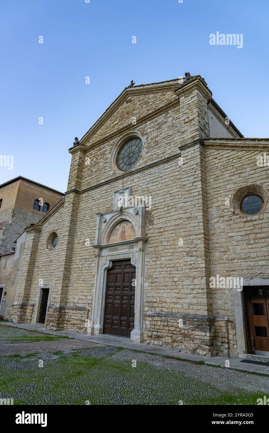 The church of the Benedictine Abbey of Santa Maria of Farfa, Italy with ...