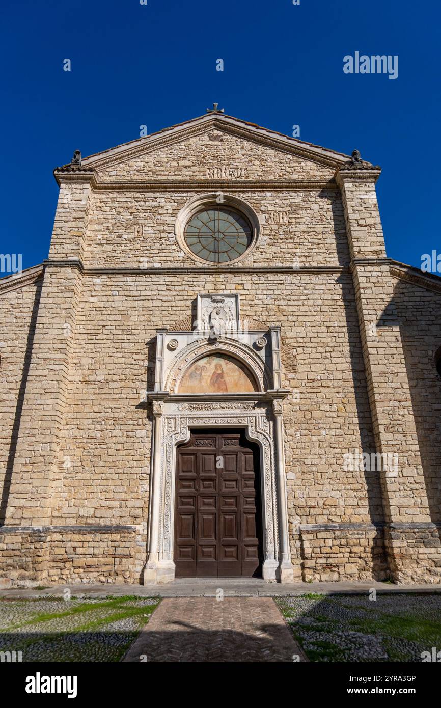The church of the Benedictine Abbey of Santa Maria of Farfa, Italy with ...