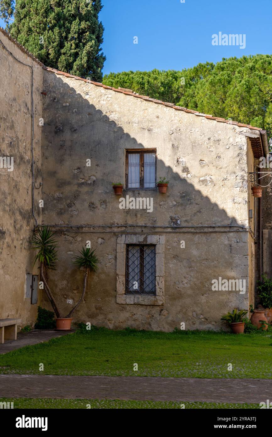 Building detail in the Benedictine Abbey of Santa Maria of Farfa, Italy ...