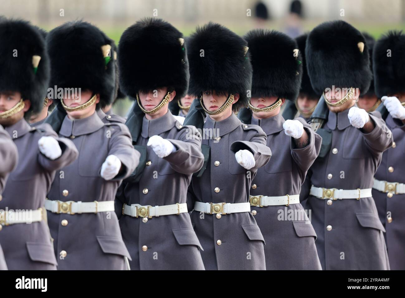 Guard of Honour formed of 1st Battalion Welsh Guards at Buckingham ...